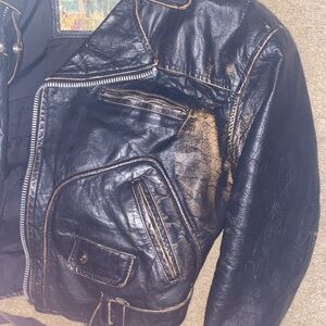 Long Beach | Jackets & Coats | Vintage Leather Jacket Embossed Eagle ...